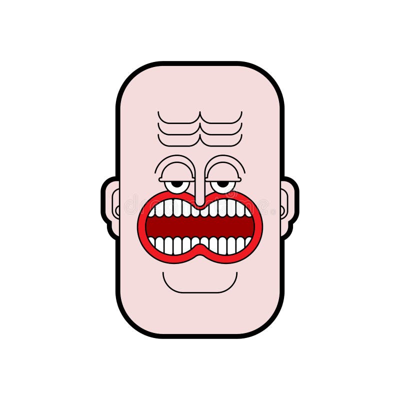 Grumpy Face Emoji Isolated. Angry Red Head. Vector Illustration Stock ...