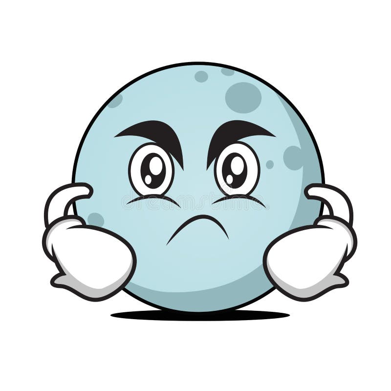 Angry Face Moon Cartoon Character Stock Vector - Illustration of circle ...