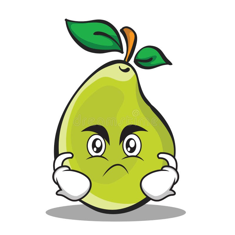 Angry Face Pear Character Cartoon Stock Vector - Illustration of wave ...