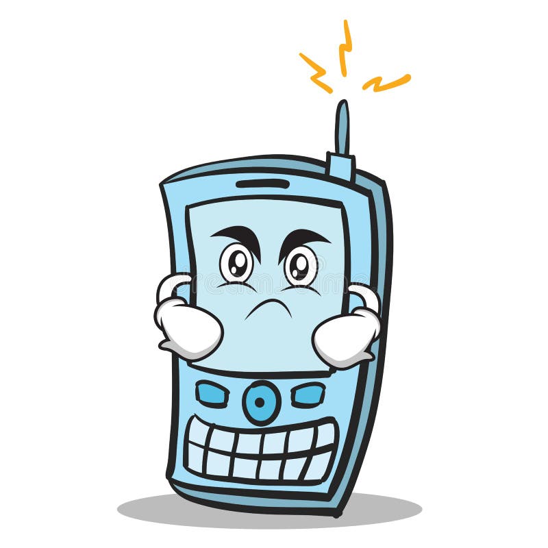 Angry Face Phone Character Cartoon Style Stock Vector - Illustration of ...