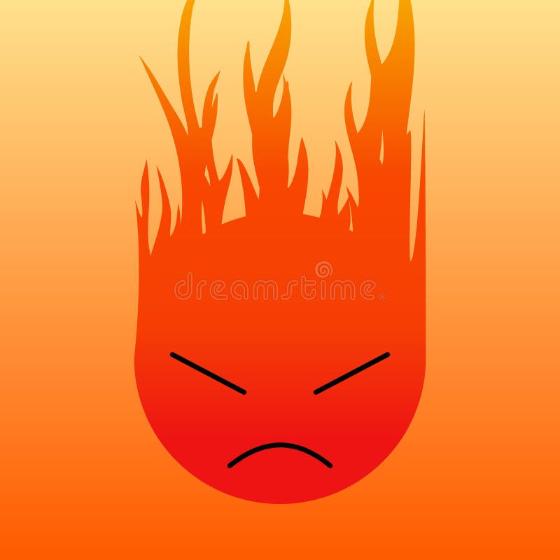 Angry Face in Red with Fire 08 Stock Vector - Illustration of icon ...
