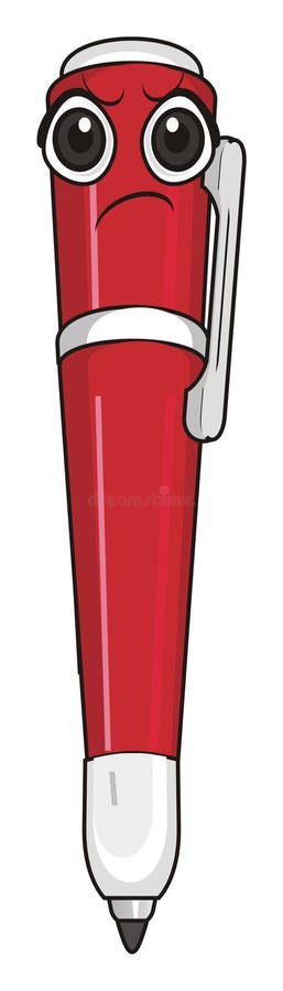 Evil face of pen stock illustration. Illustration of record - 100522346