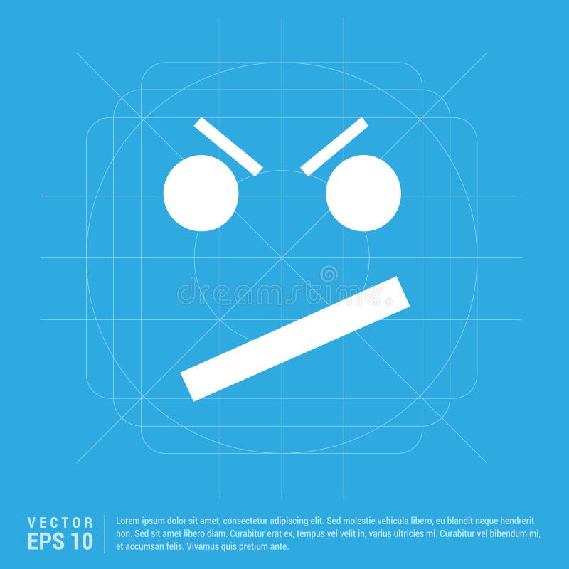 Angry face smile icon stock vector. Illustration of symbol - 132444902