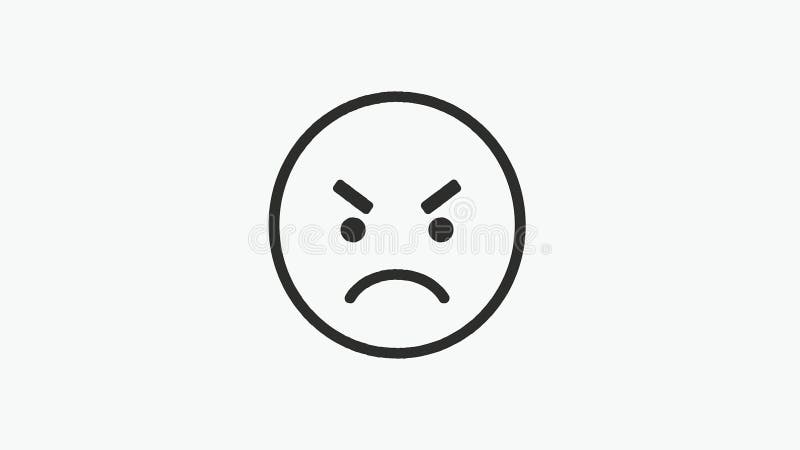 Angry Face Symbol on Hud Screen Seamless Loop Glitch Interference ...