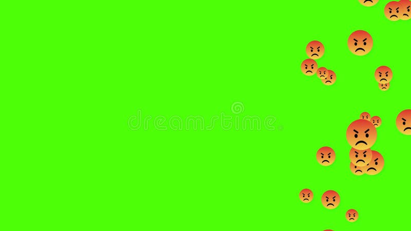 Angry Face Symbol Icon Animated Come Across the Green Screen. Stock ...