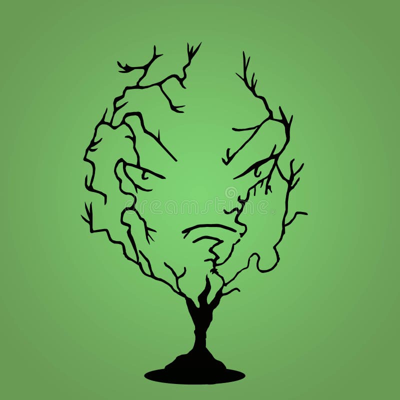 Angry face tree stock illustration. Illustration of degradation - 257800872