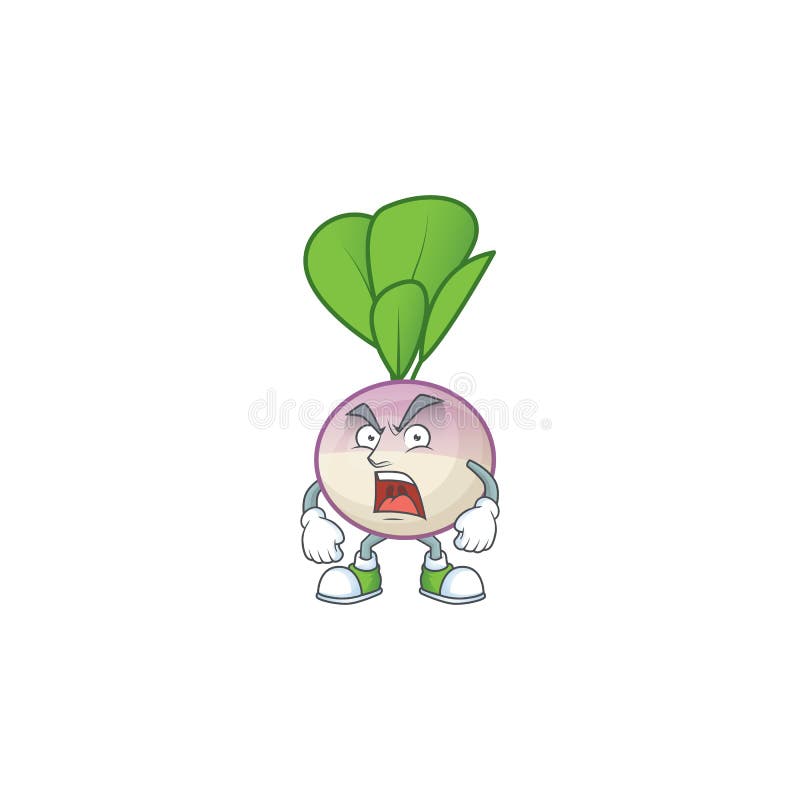 Angry Face of Turnip Cartoon Character Style Stock Vector ...
