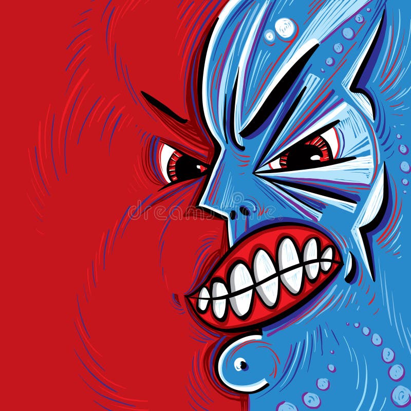 Angry face vector cartoon. stock vector. Illustration of emotion - 24957135