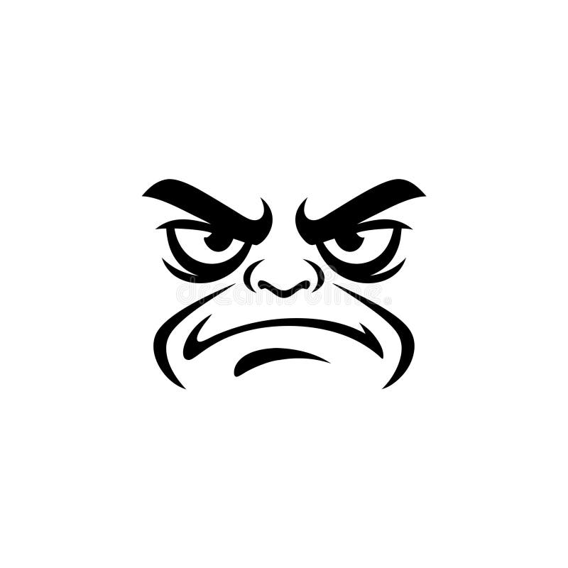 Angry Face Vector Illustration for Expressions and Emotions Designs ...