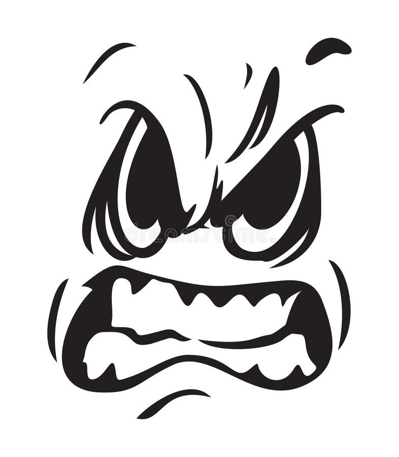 Angry face stock vector. Illustration of cartoon, expression - 59138855