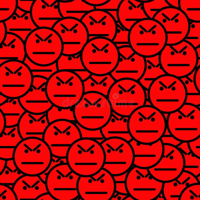 Angry Faces Seamless Pattern Stock Vector - Illustration of icon ...