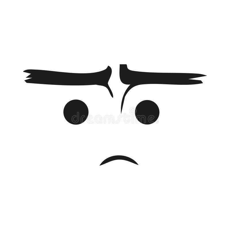 Angry Facial Expression Silhouette Illustration. Emotion and Mood ...
