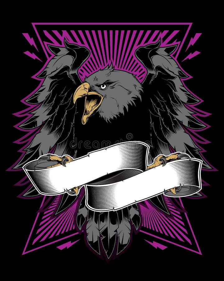 Angry Falcon with Ribbon Vector Illustartion Stock Vector ...