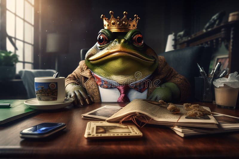 Angry Fat Boss Working with Documents at Office Desk. Generative AI ...