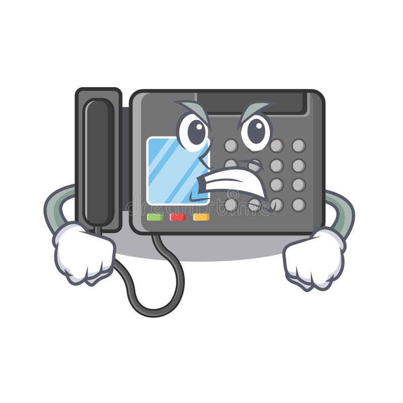 Angry Fax Machine Above the Cartoon Table Stock Vector - Illustration ...