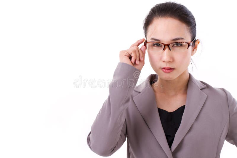 Angry Female Boss Looking at You Stock Image - Image of negative ...