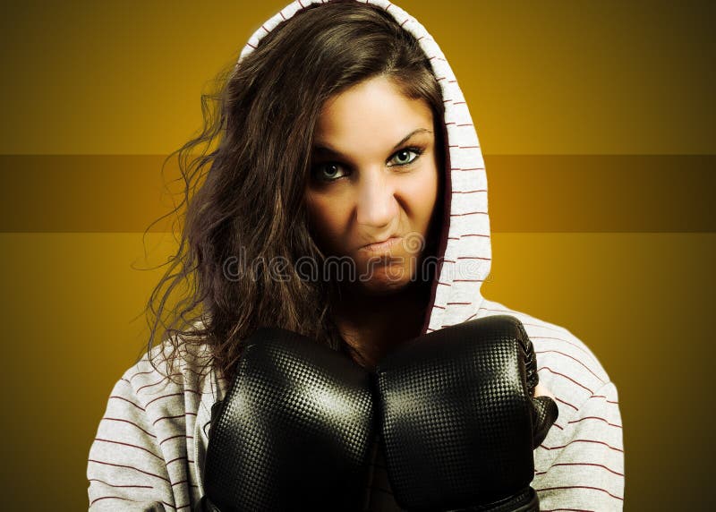 Angry female boxing stock image. Image of expressive - 28726579