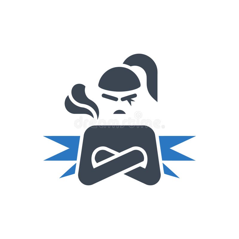 Angry Female Expression Icon Stock Vector - Illustration of icon, woman ...