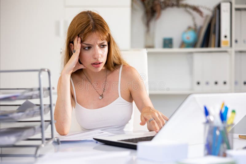 Angry Female Manager Experiencing Emotions in Modern Office Stock Photo ...