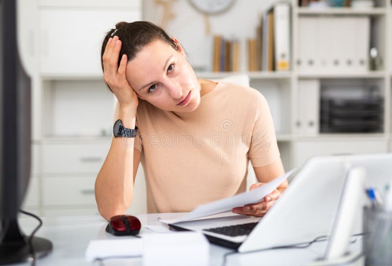 Angry Female Manager Experiencing Emotions Stock Photo - Image of ...