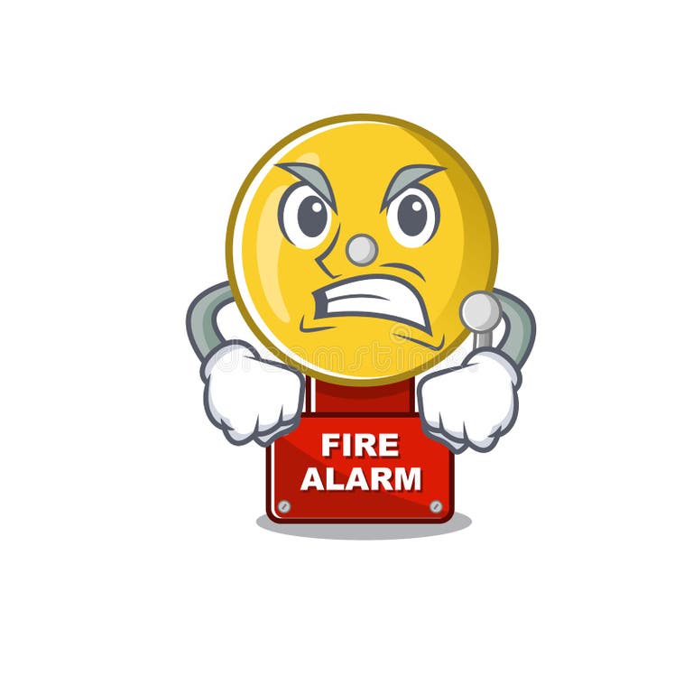Angry Fire Alarm with the Character Shape Stock Vector - Illustration ...