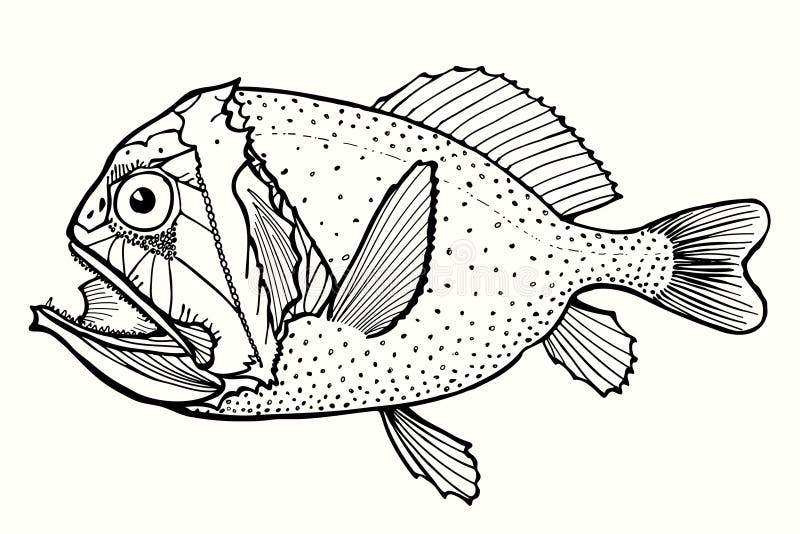 Angry fish stock vector. Illustration of abstract, dark - 42710057