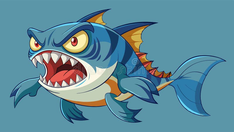 Angry Fish Character stock vector. Illustration of wild - 343758010