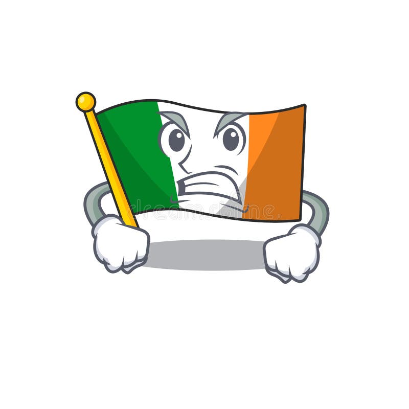 Angry Flag Ireland Stored in Mascot Drawer Stock Vector - Illustration ...