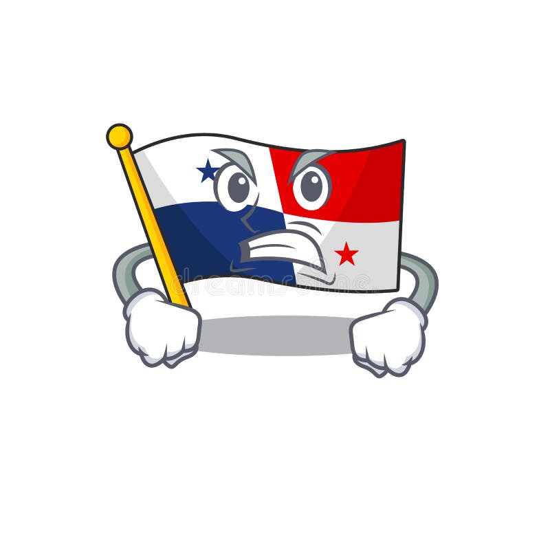 Angry Flag Panama Isolated with the Cartoon Stock Vector - Illustration ...