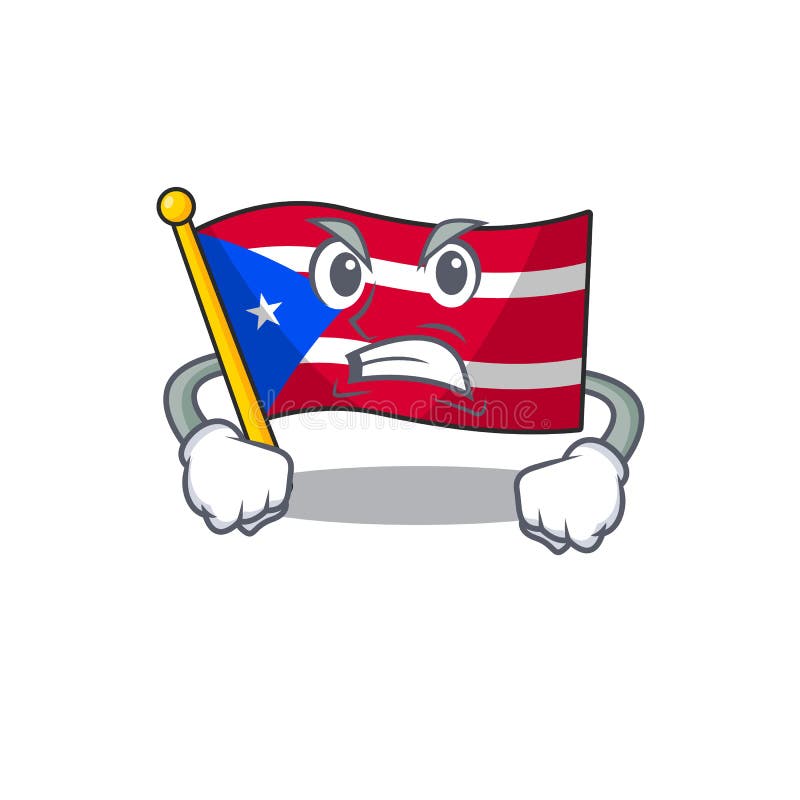 Angry Flag Puerto Rico on a Cartoon Stock Vector - Illustration of ...