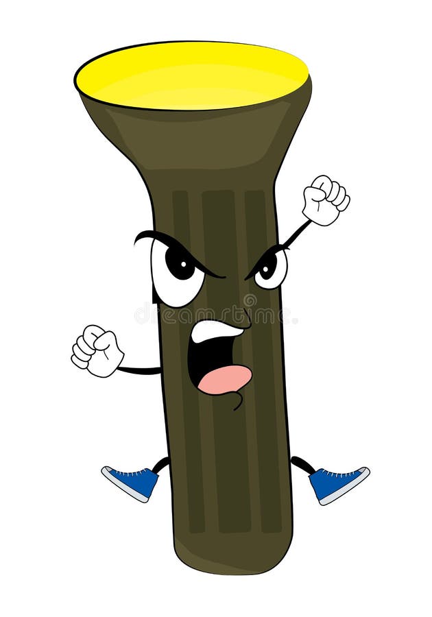 Angry flashlight cartoon stock illustration. Illustration of light ...