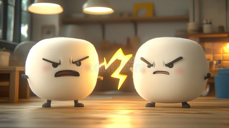 Angry Fluffy 3D Characters Illustration Stock Illustration ...