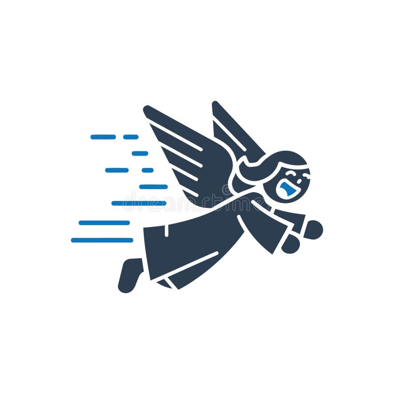 Angry Flying Angel Icon stock illustration. Illustration of vector ...