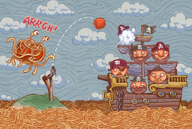 Angry Flying Spaghetti Monster Stock Illustration - Illustration of ...