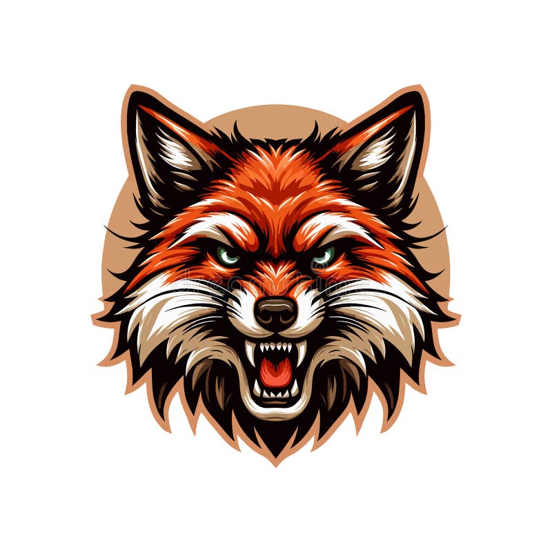 Angry Fox Head Mascot stock illustration. Illustration of coyote - 51343740