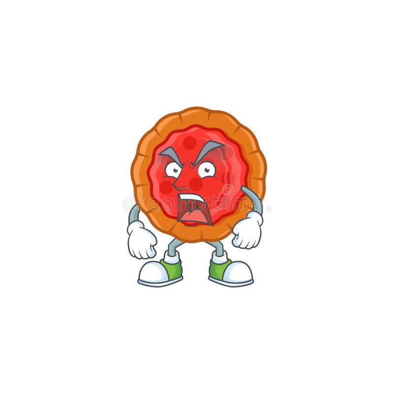 Angry Fresh Cherry Pie in the Character Stock Vector - Illustration of ...