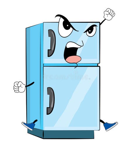 Angry fridge cartoon stock illustration. Illustration of angry - 47926828