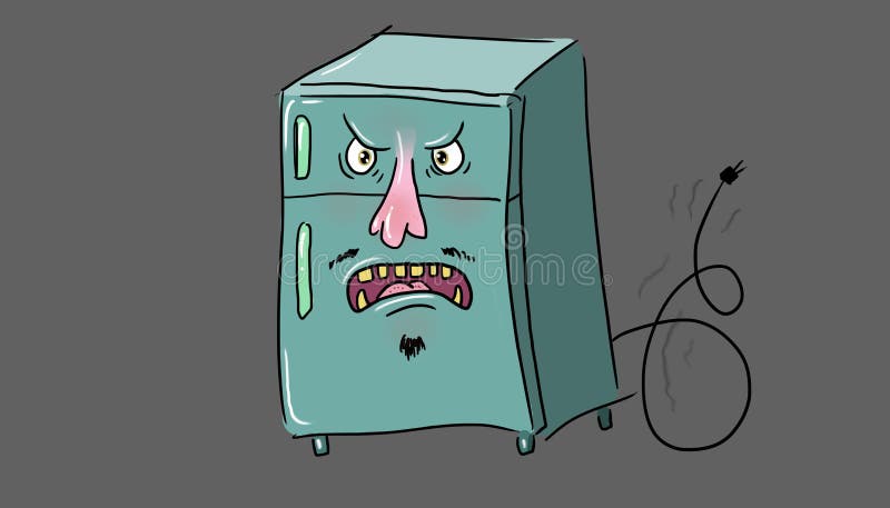 Angry fridge cartoon stock illustration. Illustration of angry - 47926828