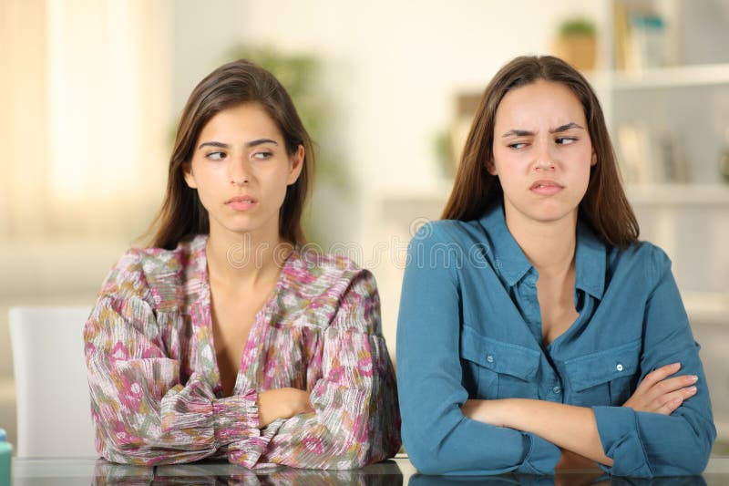 Angry Friends Ignoring Each Other at Home Stock Photo - Image of girls ...