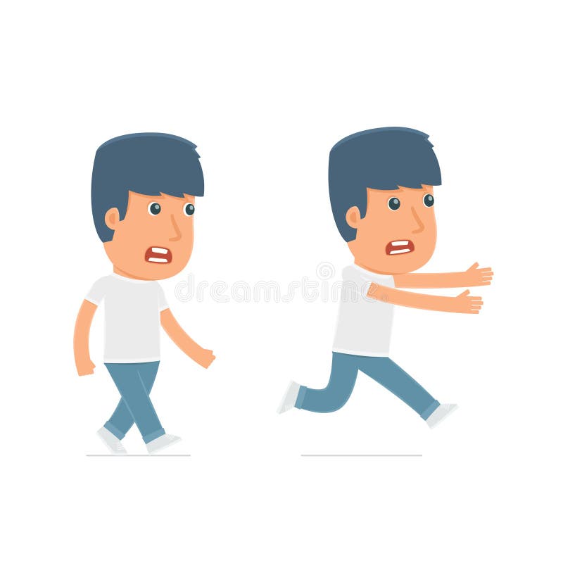 Angry and Frightened Character Activist Goes and Runs Stock ...