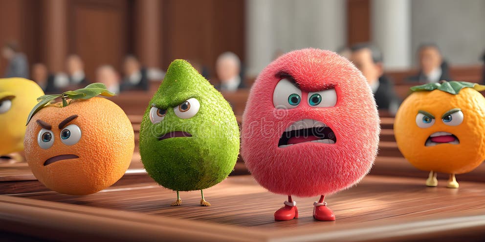 Angry Fruit Characters in 3D Animation a Fun and Creative Image Stock Illustration ...