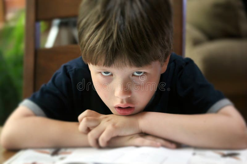 Angry and Frustrated Young Boy. Stock Photo - Image of unhappy, white ...