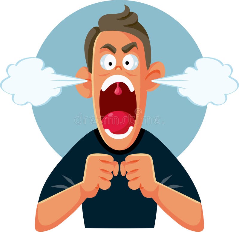Angry Fuming Man Vector Cartoon Character Acting Stressed Stock Vector ...