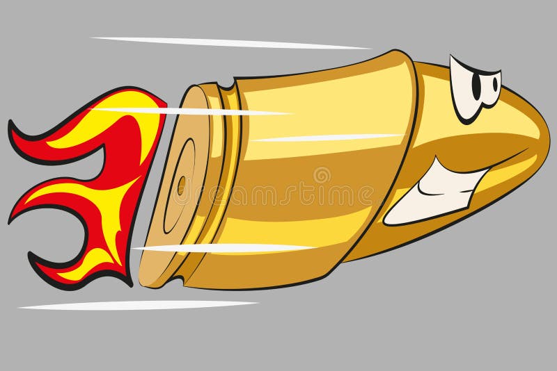 Bullet Character With Gear Wheels Stock Illustration - Illustration of ...