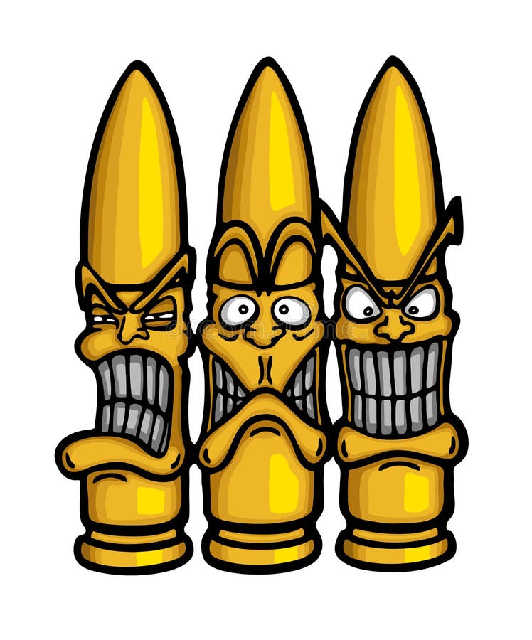 Angry funny bullet stock vector. Illustration of angry - 107248511