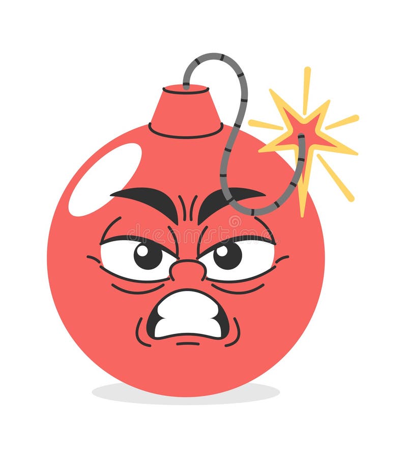 Angry Furious Bomb Explosive Character Stock Vector - Illustration of ...