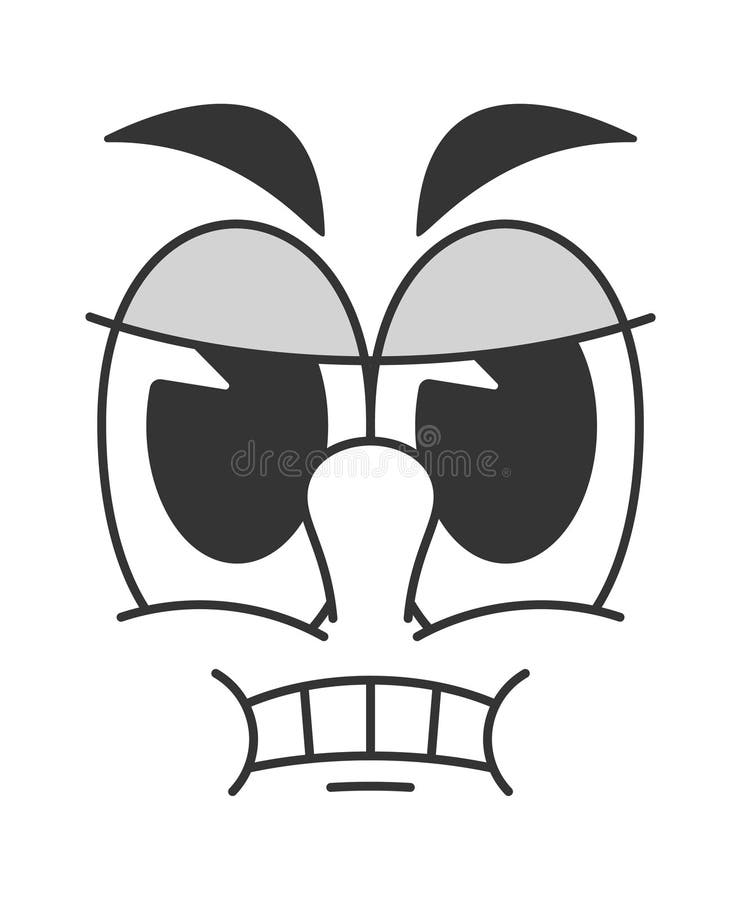 Angry Furious Face Character Doodle Stock Vector - Illustration of ...
