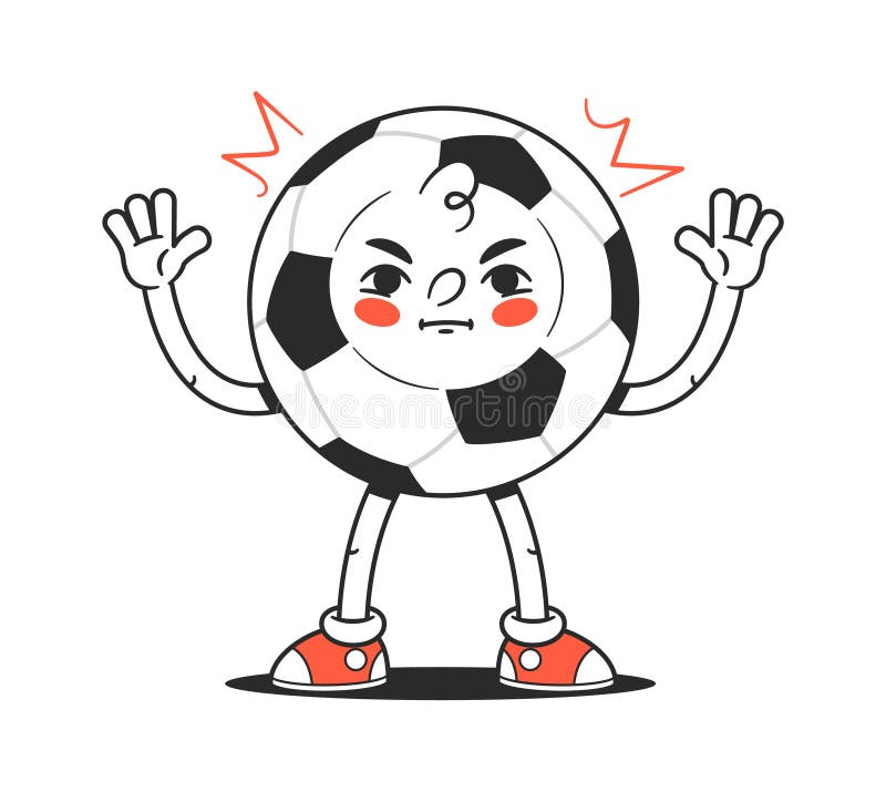 Angry Furious Soccer Ball Character Stock Vector - Illustration of ...