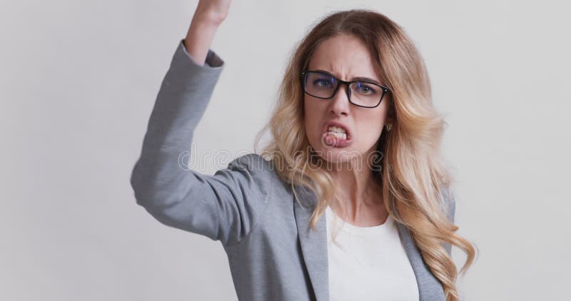 Angry Furious Woman Screaming and Shaking Fist at Camera Stock Footage ... Angry Furious Woman Screaming and Shaking Fist at Camera Stock Footage ...
