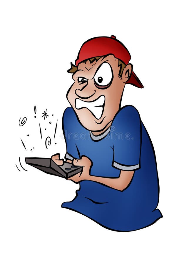 Angry Gamer stock illustration. Illustration of electronic - 9211205